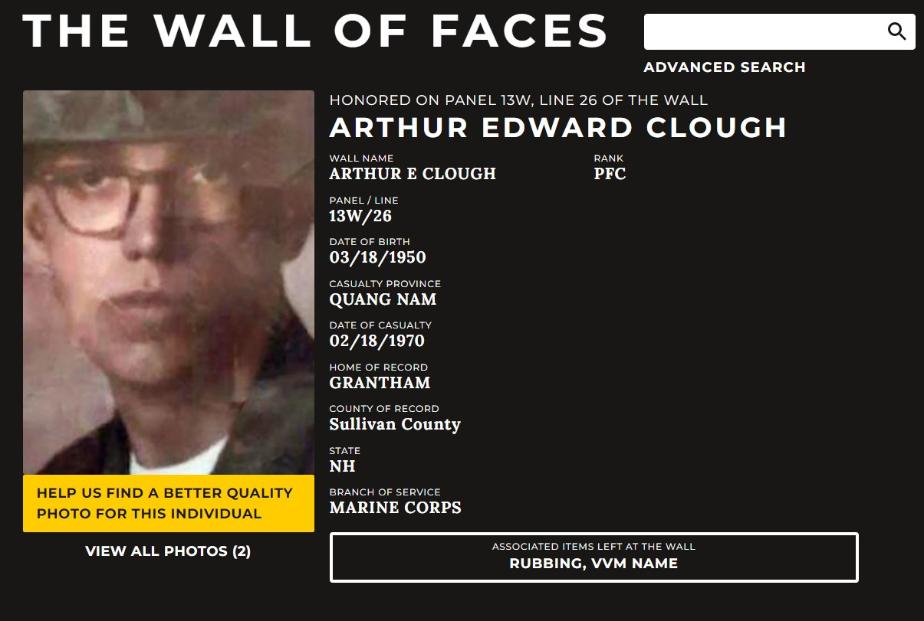 Images of New Hampshire History New Hampshire Vietnam War Honor Roll